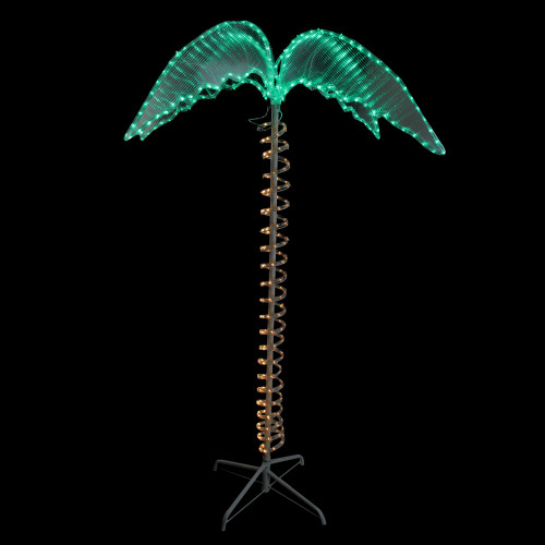 LED Lighted Tropical Palm Tree Outdoor Decoration - 7' - Green & Clear ...