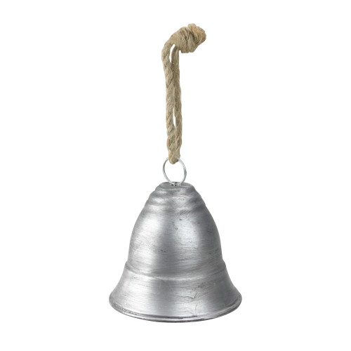 8.5" Silver & Beige Country Rustic Hanging Christmas Bell | Christmas ...