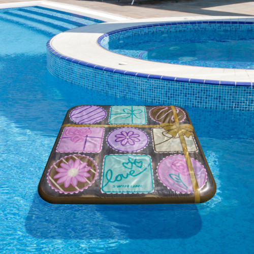 73" Inflatable Brown & Purple Square Chocolate Box Designed Swimming ...