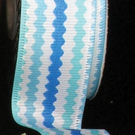 Blue Rick Rack Pattern Wired Craft Ribbon 1.5" x 80 Yards | Christmas ...