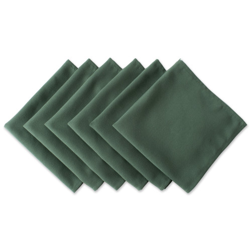 Set of 6 Dark Green Square Cloth Napkins 20" | Christmas Central