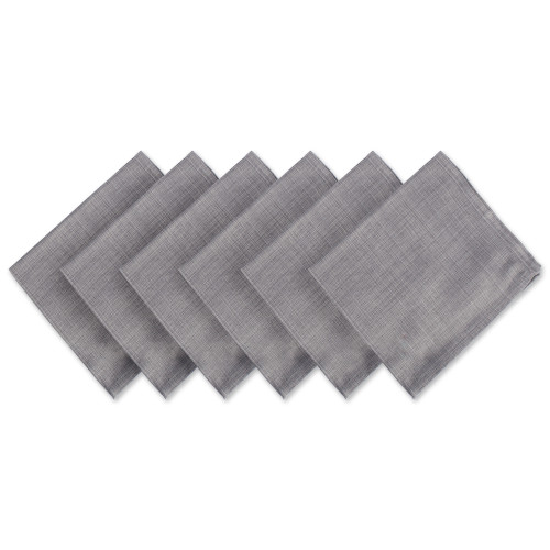 Set of 6 Variegated Gray Square Cloth Napkins 20" | Christmas Central