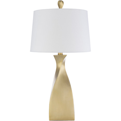 29" Contemporary Style Golden Colored Table Lamp with White Modified ...