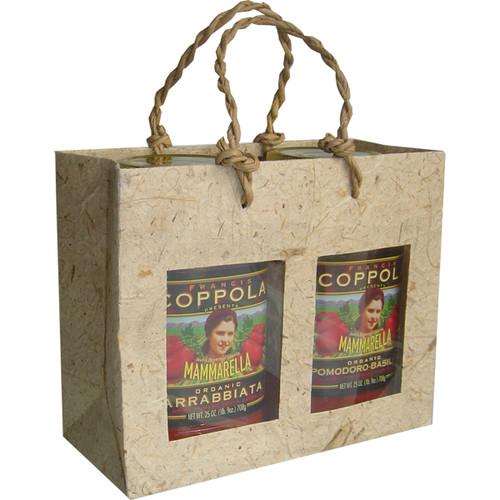 8" Natural Paper Handmade Gourmet Bag with Two Compartment | Christmas ...