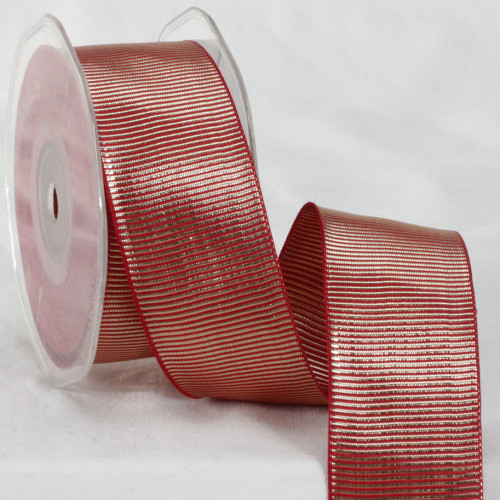 Red & Gold Colored Striped Craft Ribbon 1.5" x 22 Yards | Christmas Central