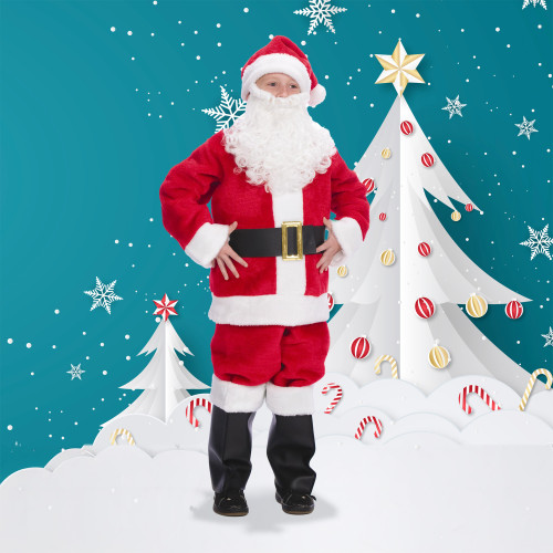 7-Piece Child's Plush Christmas Santa Suit Little Helper - Child Size ...