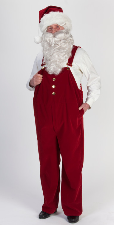 7-piece Burgundy Velvet Overall Santa Claus Christmas Suit - Adult Size ...