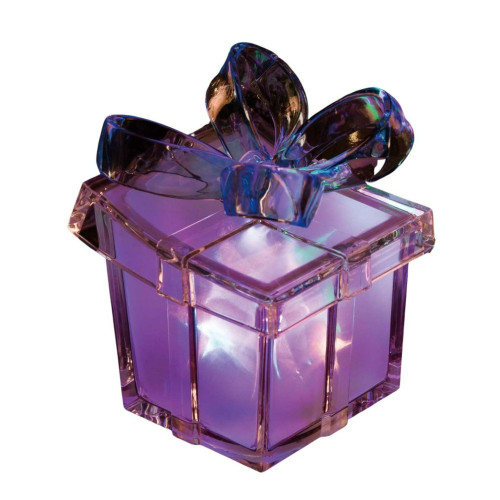 5" Vibrantly Colored Contemporary Glass LED Lighted Star Gift Box ...