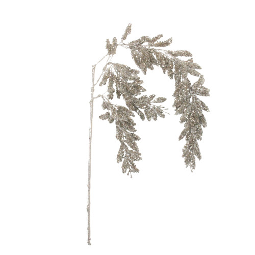 51" Champagne Glitter Hanging Pine Christmas Spray | Christmas Central