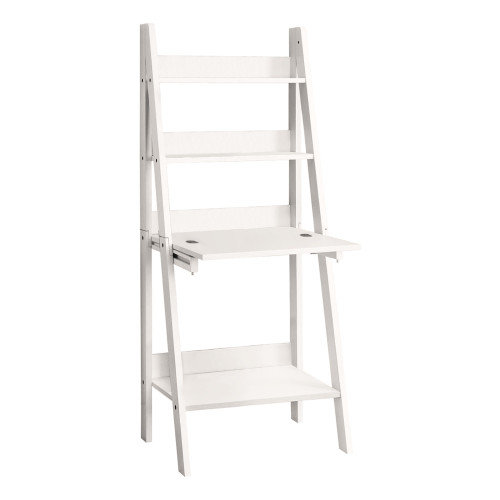 61" White Contemporary Ladder Computer Desk | Christmas Central
