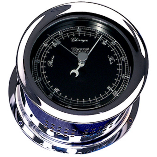8" Silver & Black Contemporary Adjustable Round Barometer | Christmas ...