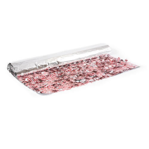 15' Red & Silver Candy Cane Metallic Floral Sheeting Party Streamers ...