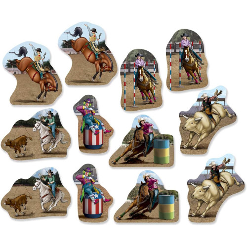 72- Pieces Brown Western Show Animated Rodeo Party Cutouts 13.5 ...