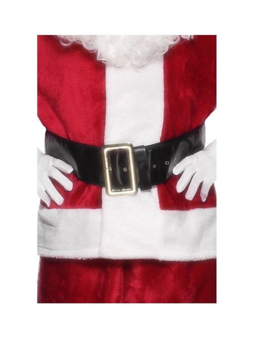 29" Black & Gold Christmas Santa Belt with Buckle Unisex Adult Costume ...