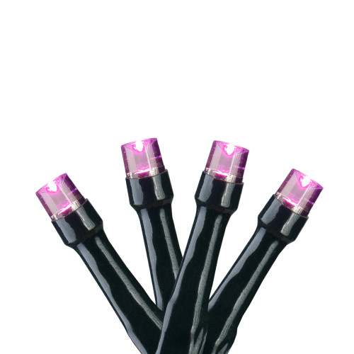 20 Battery Operated Pink LED Christmas Micro Light Set - 7.25 ft Green ...