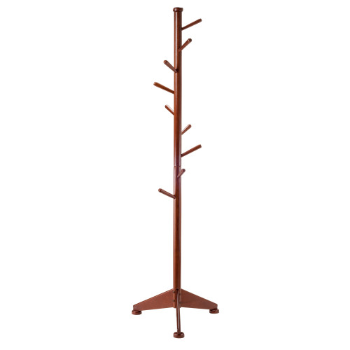 70" Walnut Solid Wood Coat Rack Tree with Pegs | Christmas Central