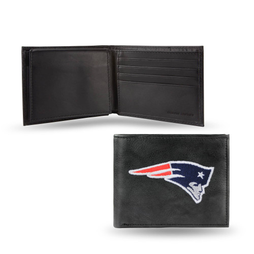 4" Black & Navy Blue NFL New England Patriots Embroidered Billfold ...