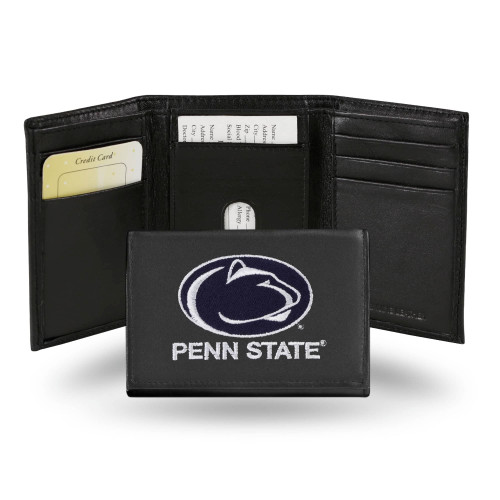 4" Blue & Black College Penn State Nittany Lions Embroidered Trifold ...