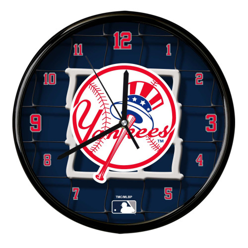 11.5" Navy Blue & Red MLB New York Yankees Net Wall Clock | Christmas ...