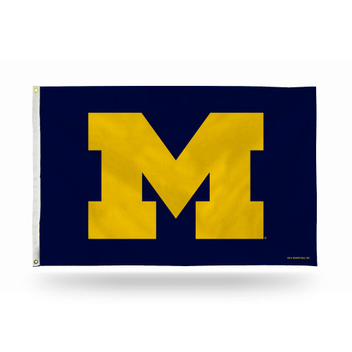 3' x 5' Blue & Yellow College Michigan Wolverines Rectangular Banner ...