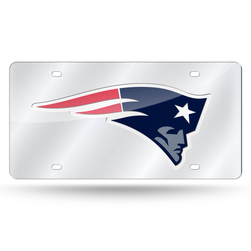 6" x 12" Red & Navy Blue NFL New England Patriots Tag | Christmas Central