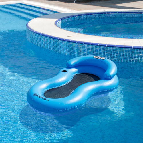 Inflatable Chill Swimming Pool Floating Lounge Chair - 61" - Blue ...