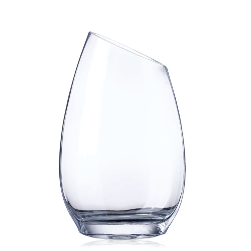8" Clear Solid Angled Rim Vase | Christmas Central