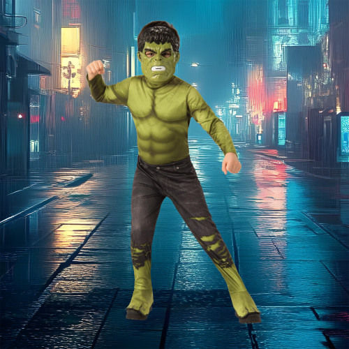 Boys Muscle Shirt Chest Incredible Hulk Halloween Costume Large 10-12 ...