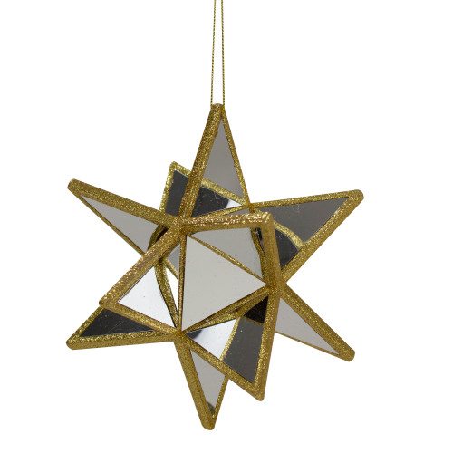 6" Gold Mirrored Three Dimensional Star Christmas Ornament | Christmas ...