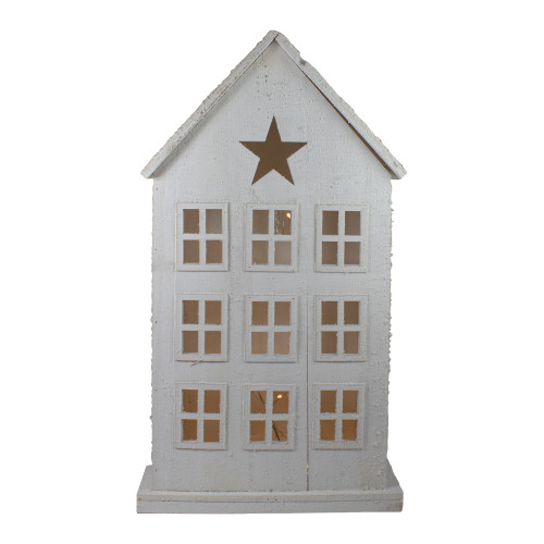 Snow Covered Rustic Wooden Christmas House - 30" - White | Christmas ...