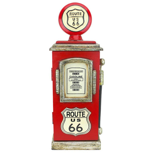19" Red & Black Route 66 Gas Pump Key Cabinet | Christmas Central