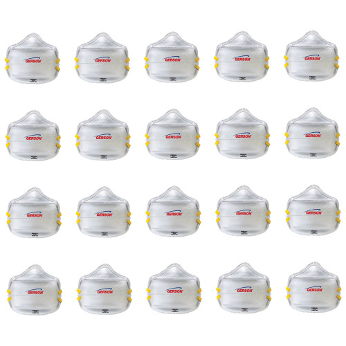 Pack of 20 White Disposable Gerson Niosh Certified N95 Face Masks ...