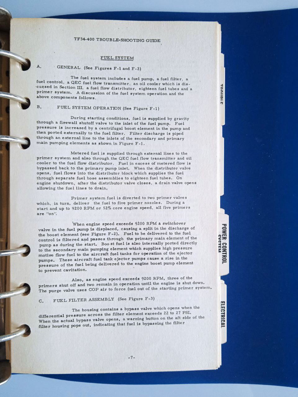 General Electric TF-34-400 Aircraft Engines Troubleshooting Guide Manual