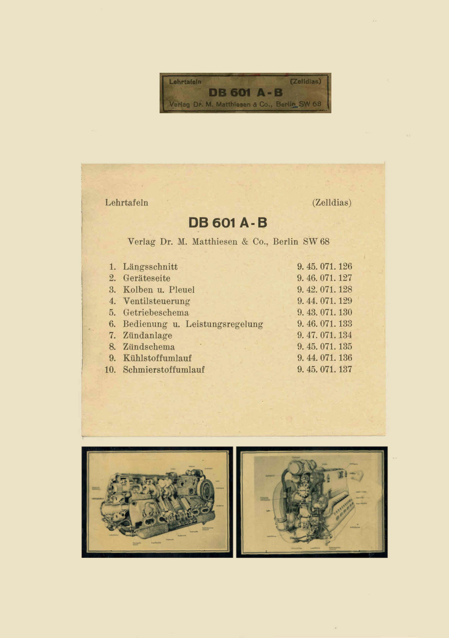 Daimler-Benz DB 601 A,B Aircraft Engine – Cell Slides Manual, DB 601 A ...
