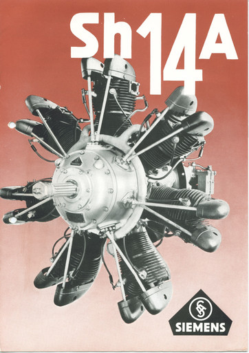 Siemens-Halske Sh 14 A, Aircraft Engine Brochure, Prospekt(German Language)