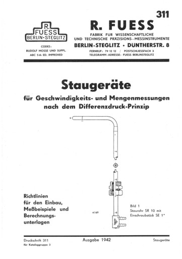 R. Fuess 311 Stagnation Devices Manual
