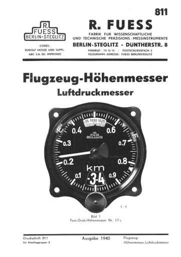 R. Fuess 811 Altimeter-Barometer Manual