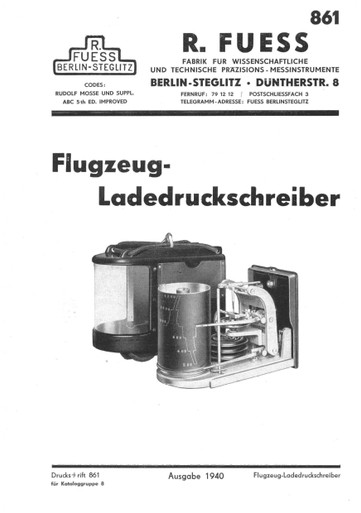 R. Fuess 861 Boost Pressure Recorder Manual