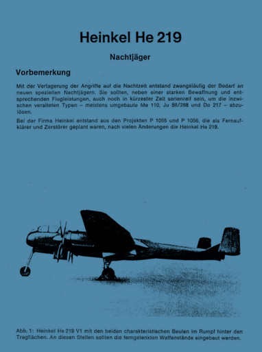Heinkel He-219 Aircraft Technical Description Manual (German Language )