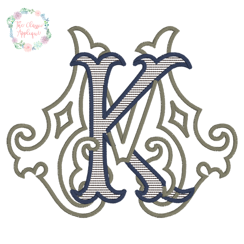 CUSTOM LISTING for a TWO (2) Letter monogram - The Classic Applique