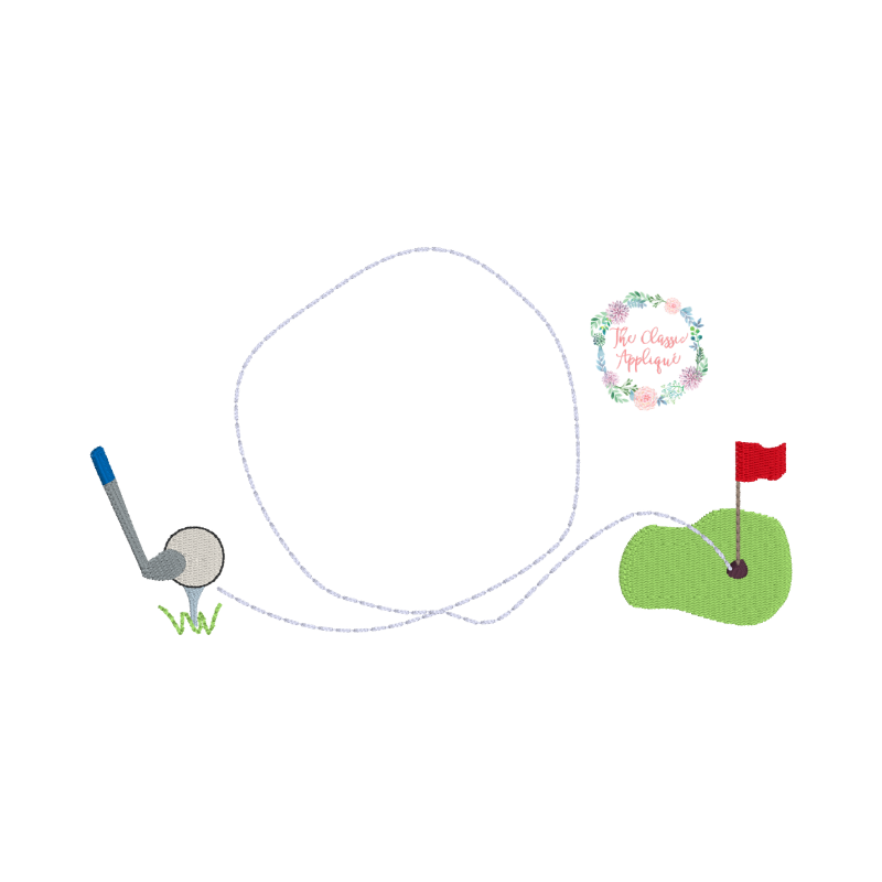 Golf green monogram frame boy machine embroidery design file by The ...