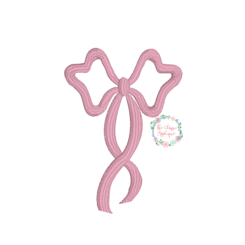 Bow mini embroidery machine embroidery design file by The Classic Applique