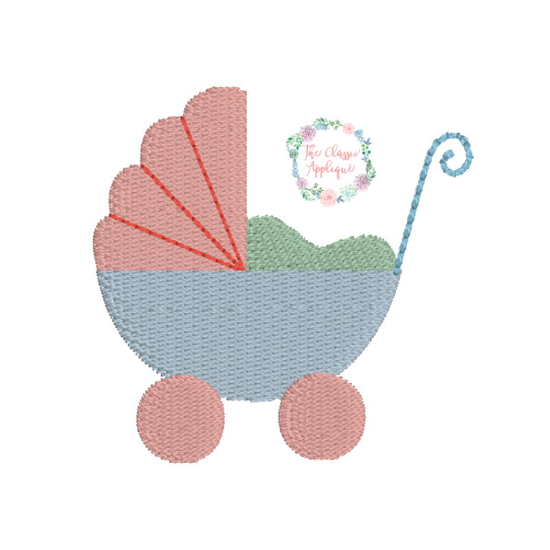 Baby carriage mini fill machine embroidery design by The Classic Applique