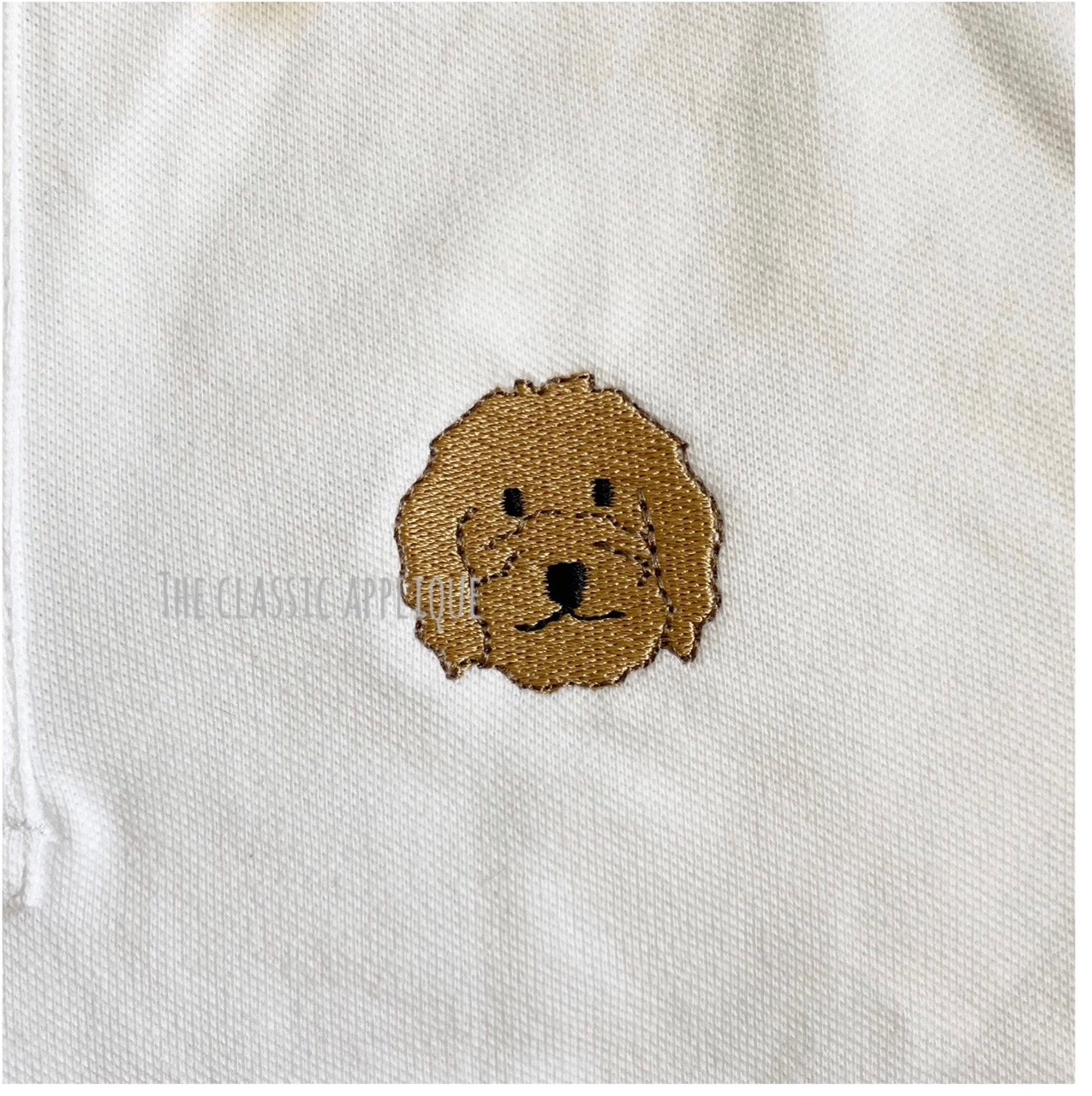 Doodle puppy dog face mini fill stitch machine embroidery design file ...