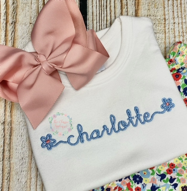Flower swash satin stitch font machine embroidery design file by The ...