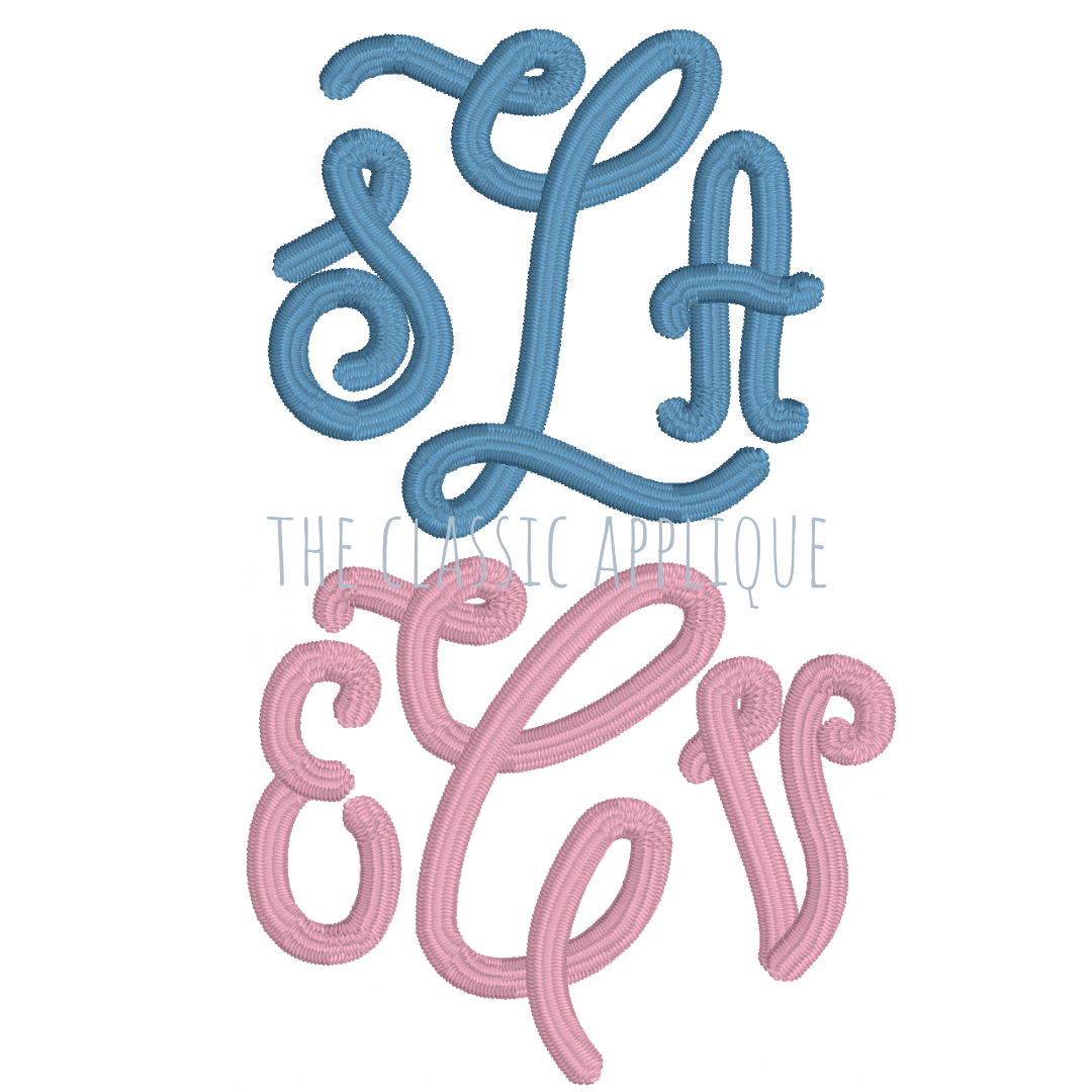 The Lila font shadow satin stitch cursive monogram font for machine ...