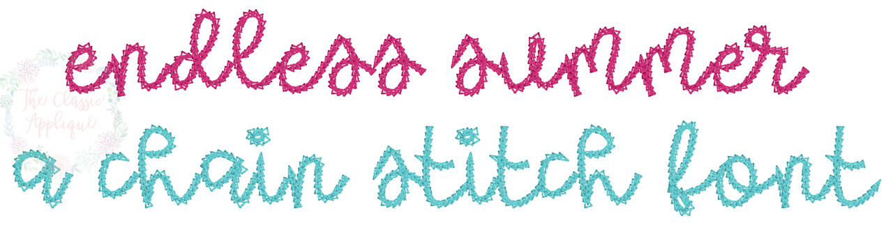 Endless summer chain stitch, vintage stitch calligraphy font by The ...