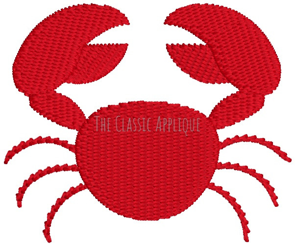 Mini fill stitch summer crab machine embroidery design file by The ...