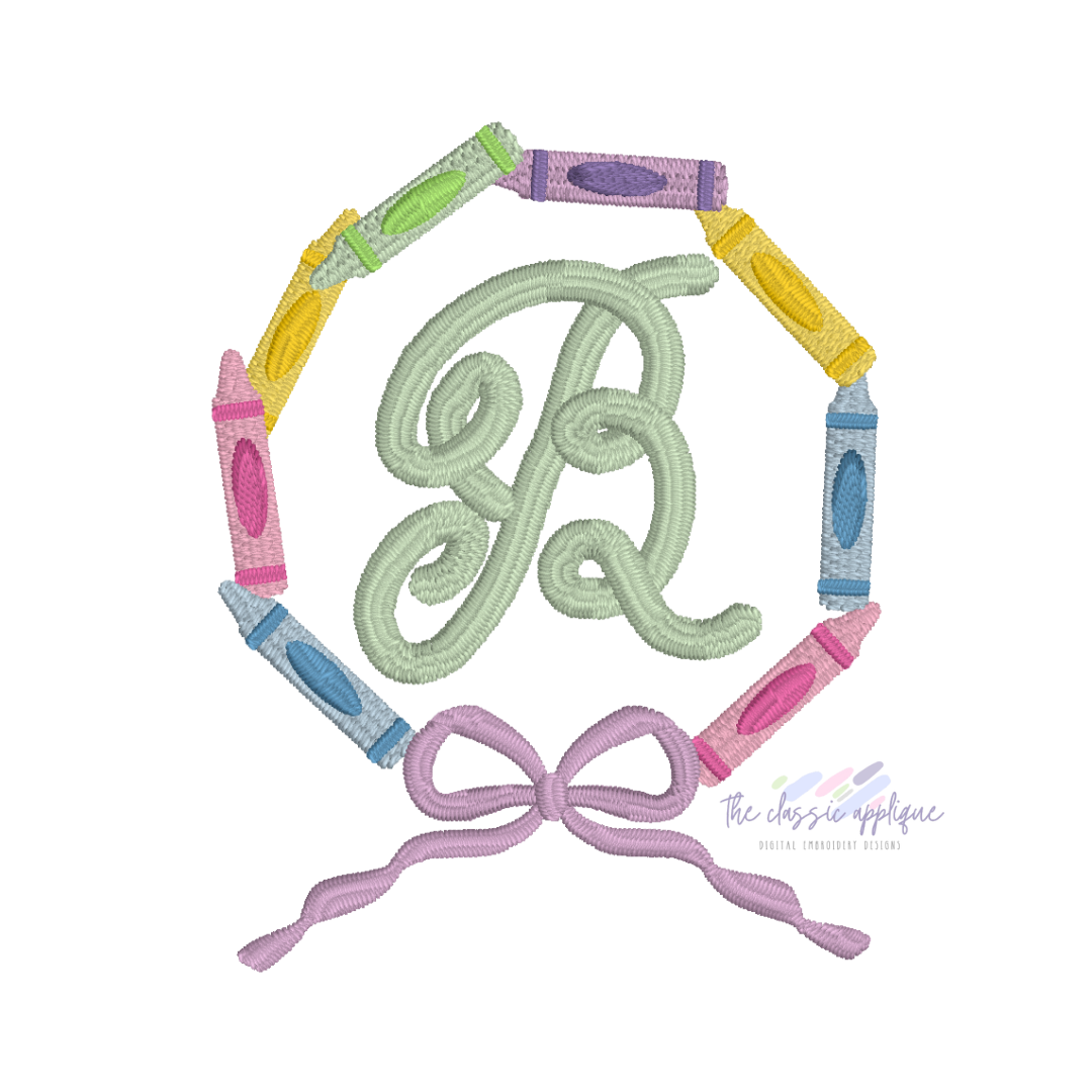 Crayon monogram frame
