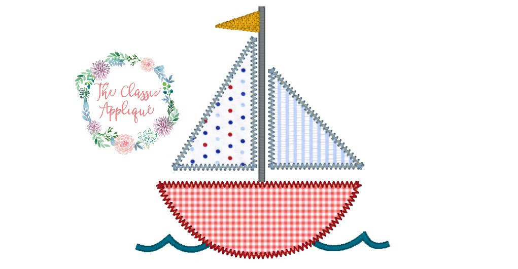 Sailboat zig zag applique for summer by The Classic Applique